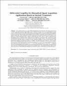 Differential Amplifier for Biomedical Signal Acquisition Applications ...